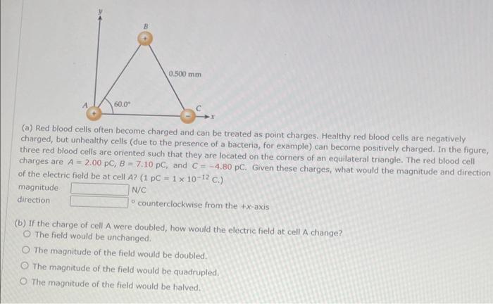 Solved (a) Red blood cells often become charged and can be | Chegg.com