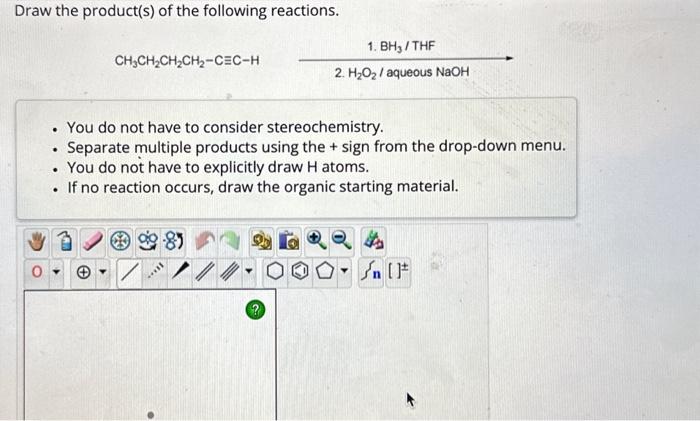 Solved Draw the product(s) of the following reactions. | Chegg.com
