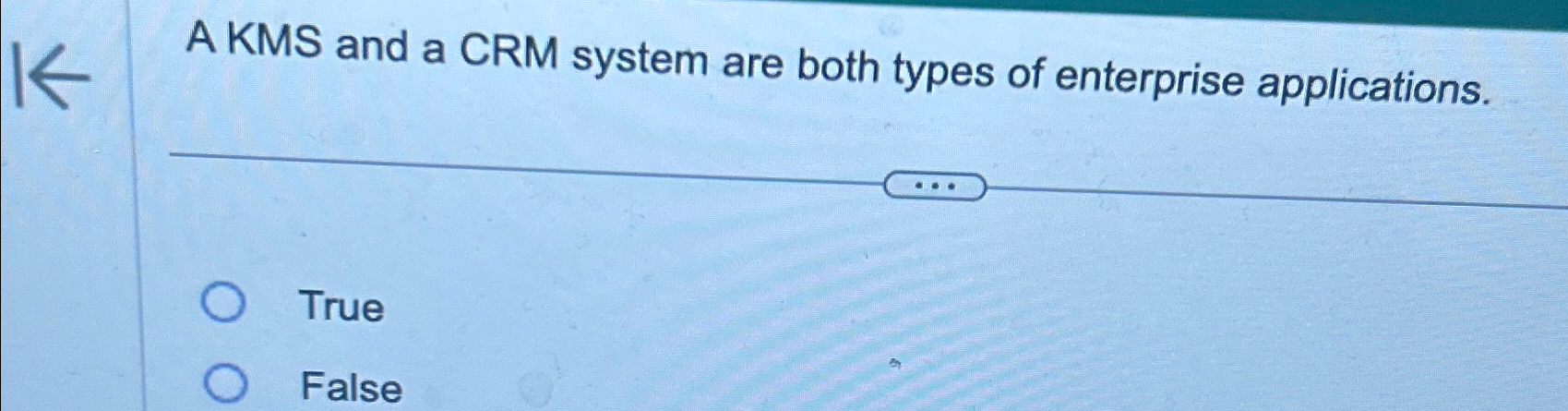Solved A KMS and a CRM system are both types of enterprise | Chegg.com
