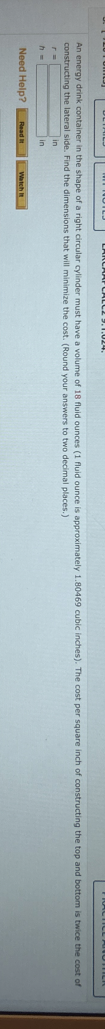Solved constructing the lateral side. Find the dimensions | Chegg.com