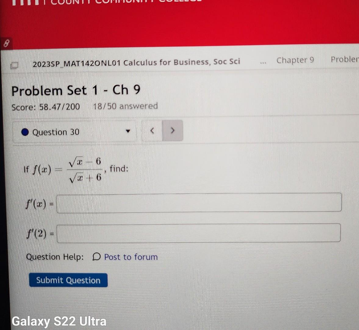 Solved Problem Set 1 - Ch 9 Score: 58.47/20018/50 answered | Chegg.com