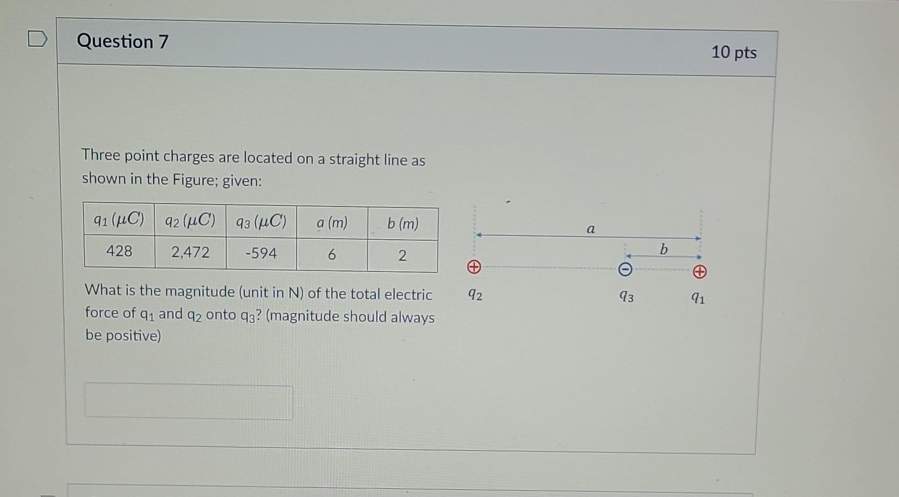 Solved Three point charges are located on a straight line as | Chegg.com
