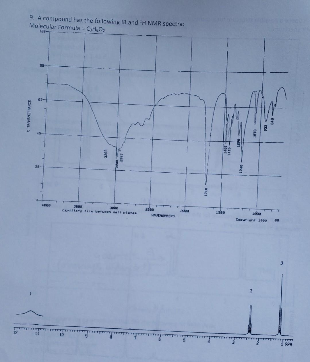 Solved Spectroscopy Problem # Fill in the missing | Chegg.com