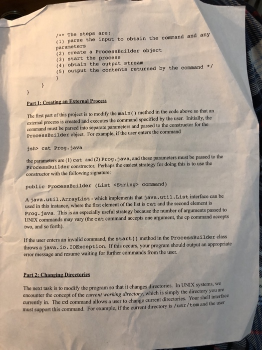 Creating a Shell Interface Using Jaya Th i ect | Chegg.com