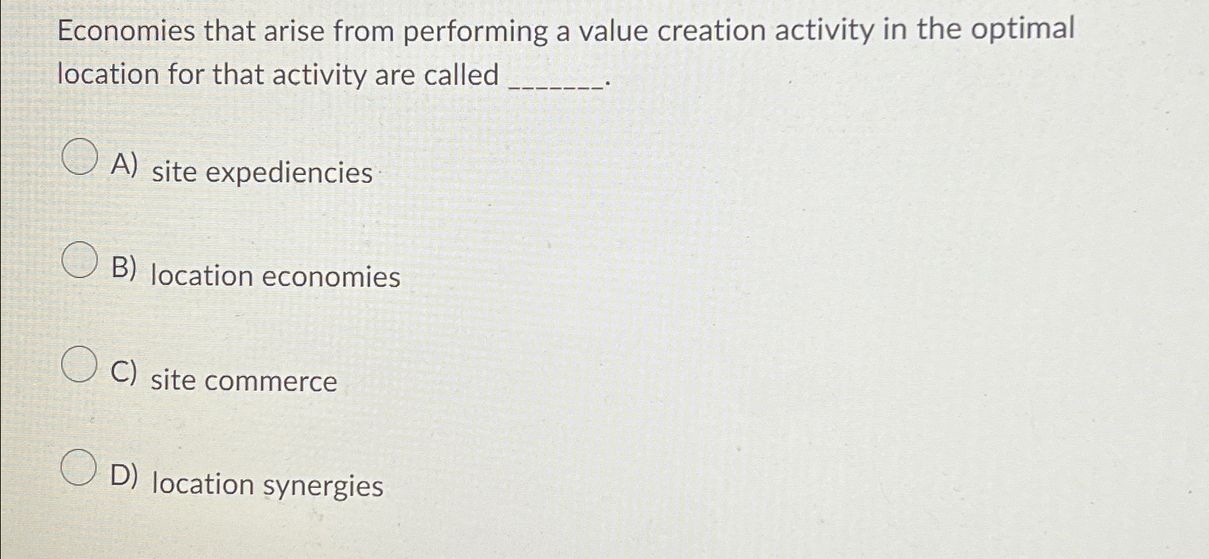 Solved Economies that arise from performing a value creation | Chegg.com