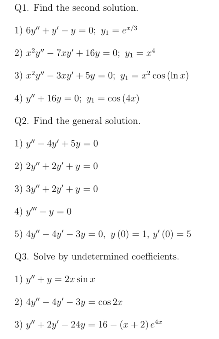 Solved Q1. ﻿Find the second | Chegg.com