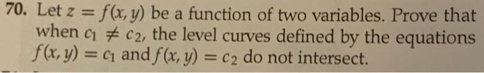 Solved 70. Let z=f(x,y) be a function of two variables. | Chegg.com