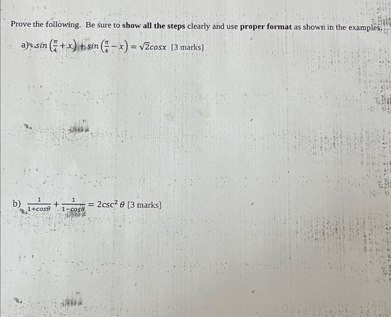 Solved Prove the following. Be sure to show all the steps | Chegg.com