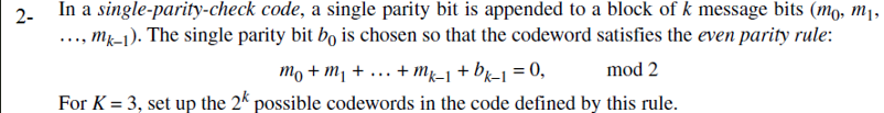 Solved 2- ﻿In a single-parity-check code, a single parity | Chegg.com