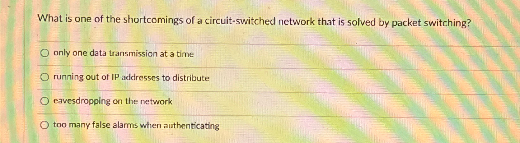 Solved What is one of the shortcomings of a circuit-switched | Chegg.com