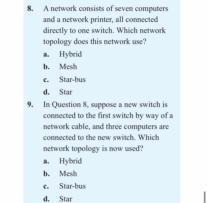 Solved 6. c. A network consists of five computers, all | Chegg.com