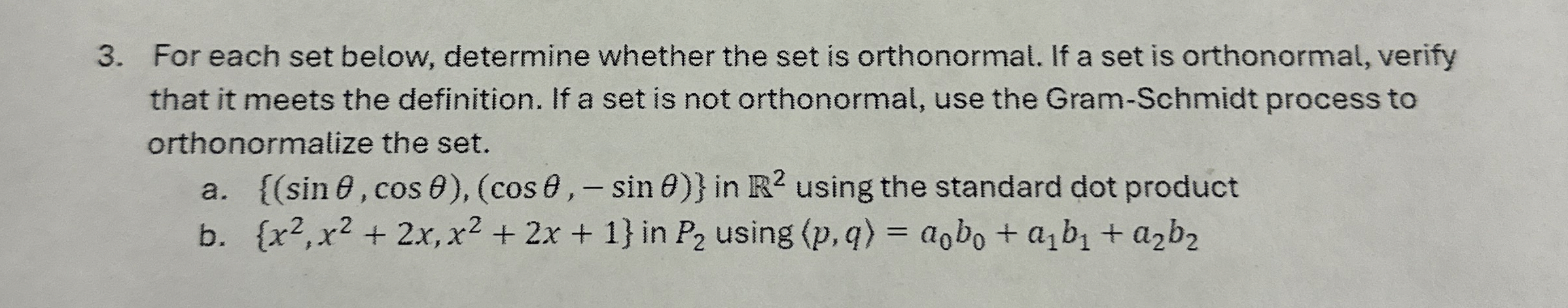 Solved For each set below, determine whether the set is | Chegg.com