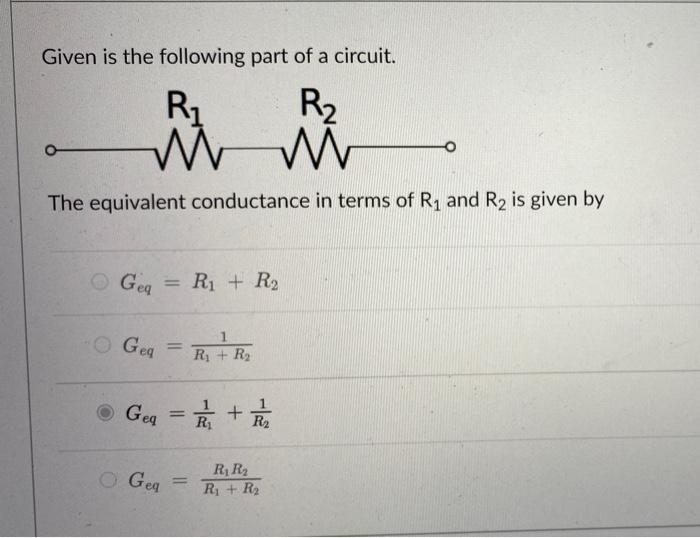 Solved Given is the following part of a circuit. The | Chegg.com