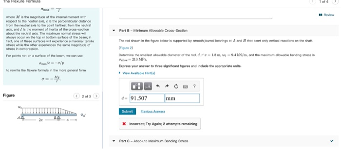 Solved Part B - Minimum Allowable Cross-SectionThe rod shown | Chegg.com