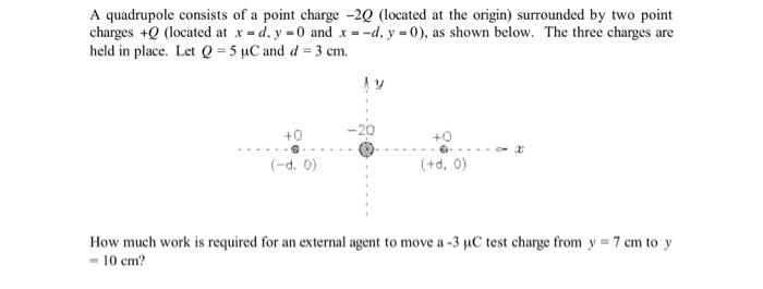 Solved A quadrupole consists of a point charge −2Q (located | Chegg.com