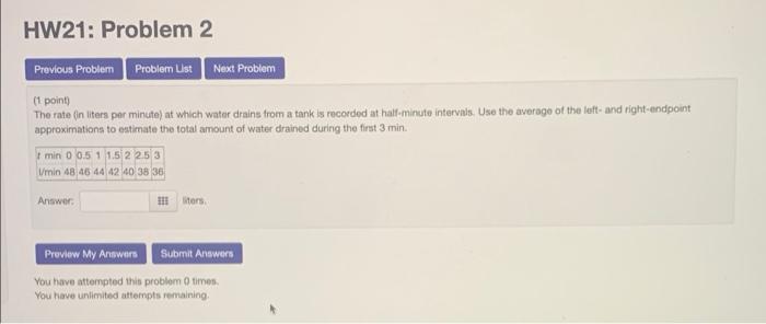 Solved HW21: Problem 2 Previous Probler Problem List Next | Chegg.com