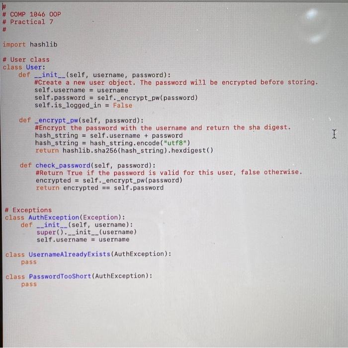 Solved . . Task 1 - Create the Authenticator class (3 marks) | Chegg.com