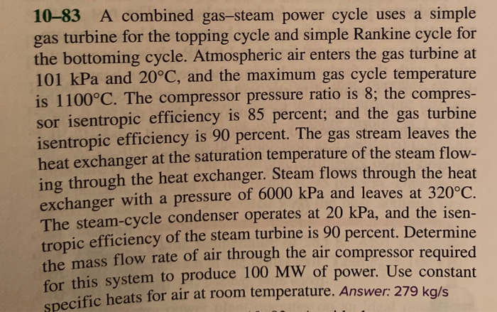 Solved Solve using VARIABLE SPECIFIC HEAT ASSUMPTION for the | Chegg.com