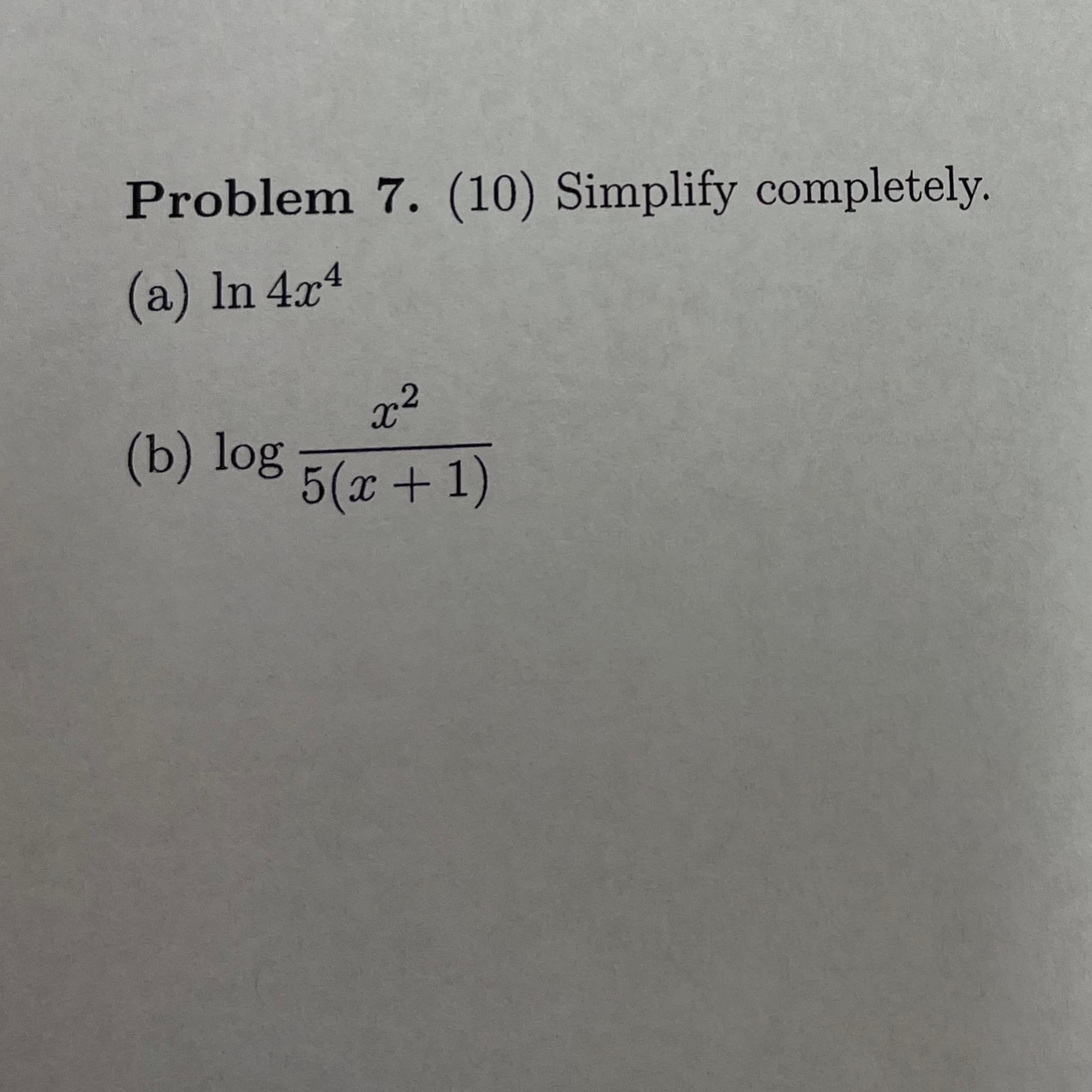 Solved Problem 7. (10) ﻿Simplify | Chegg.com