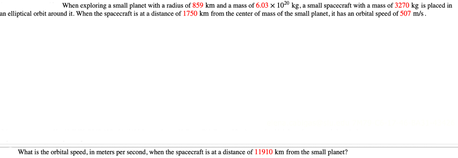 Solved When exploring a small planet with a radius of 859km | Chegg.com