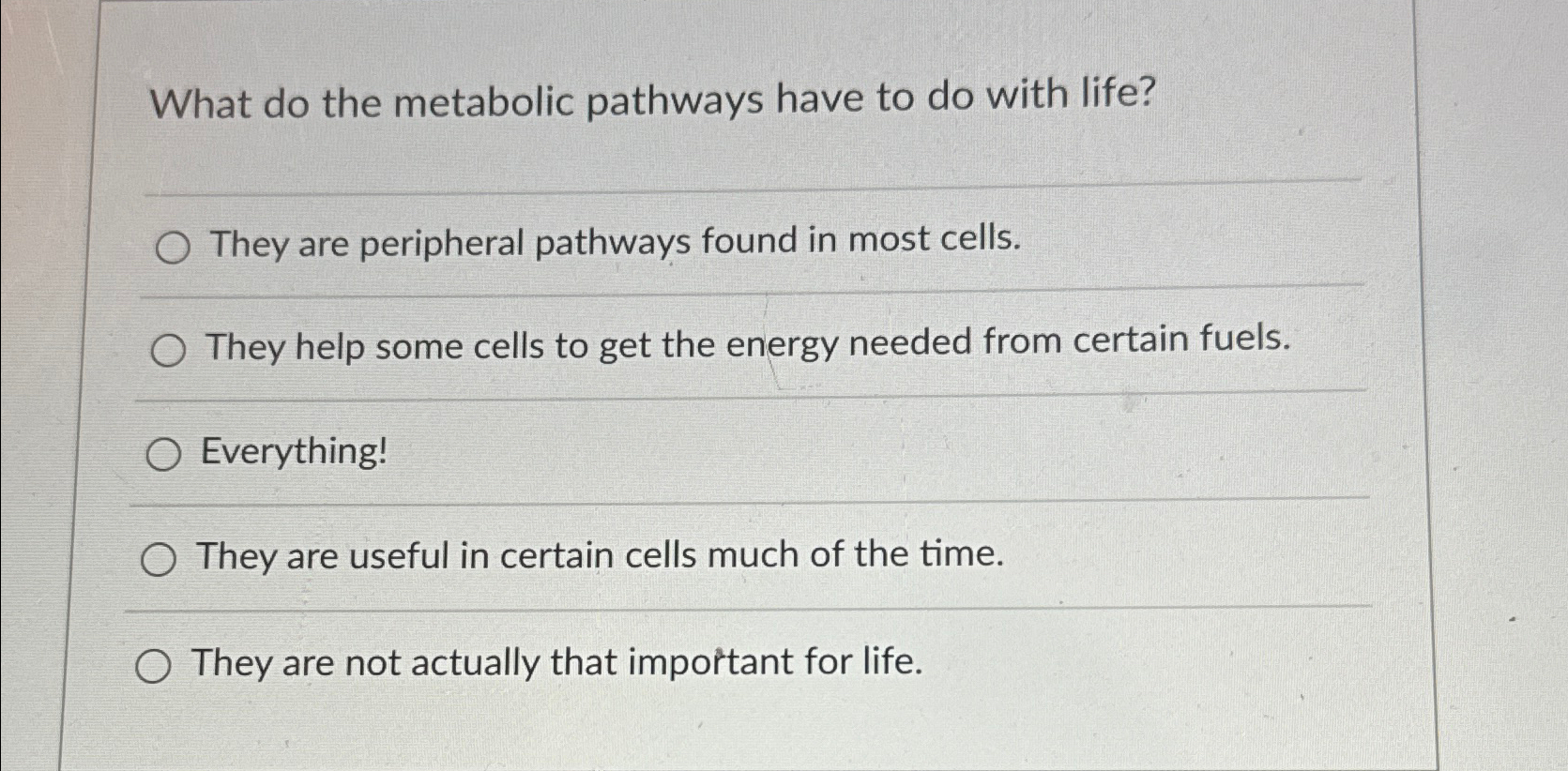 Solved What do the metabolic pathways have to do with | Chegg.com