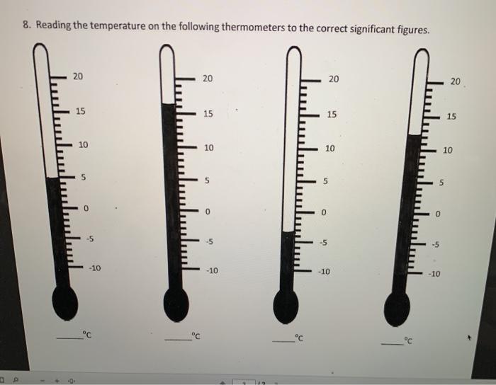 8. Reading the temperature on the following | Chegg.com