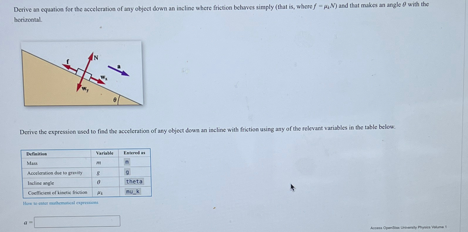 Solved Derive an equation for the acceleration of any object | Chegg.com