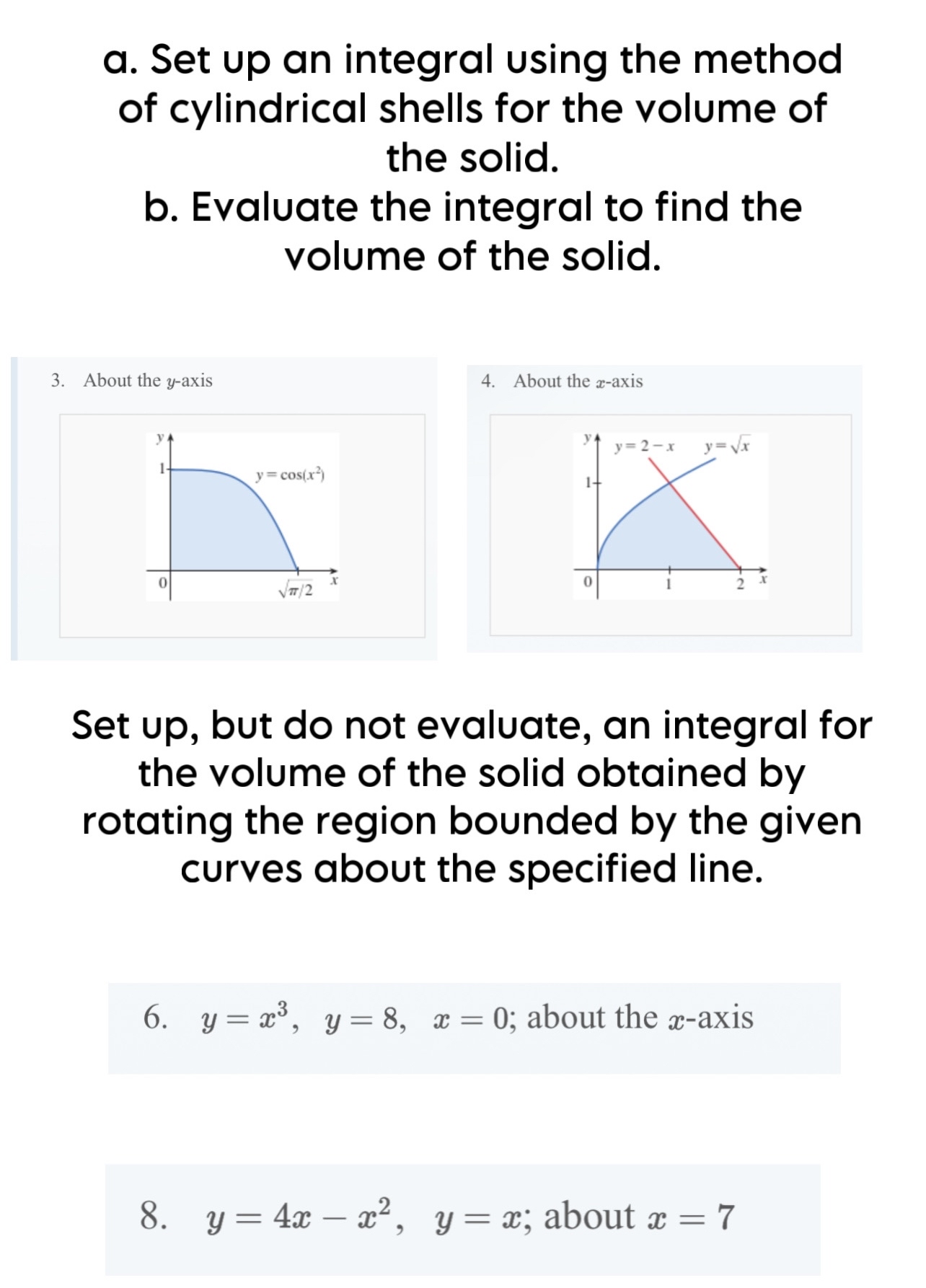 Solved (4) ﻿step by step pleasea. ﻿Set up an integral using | Chegg.com