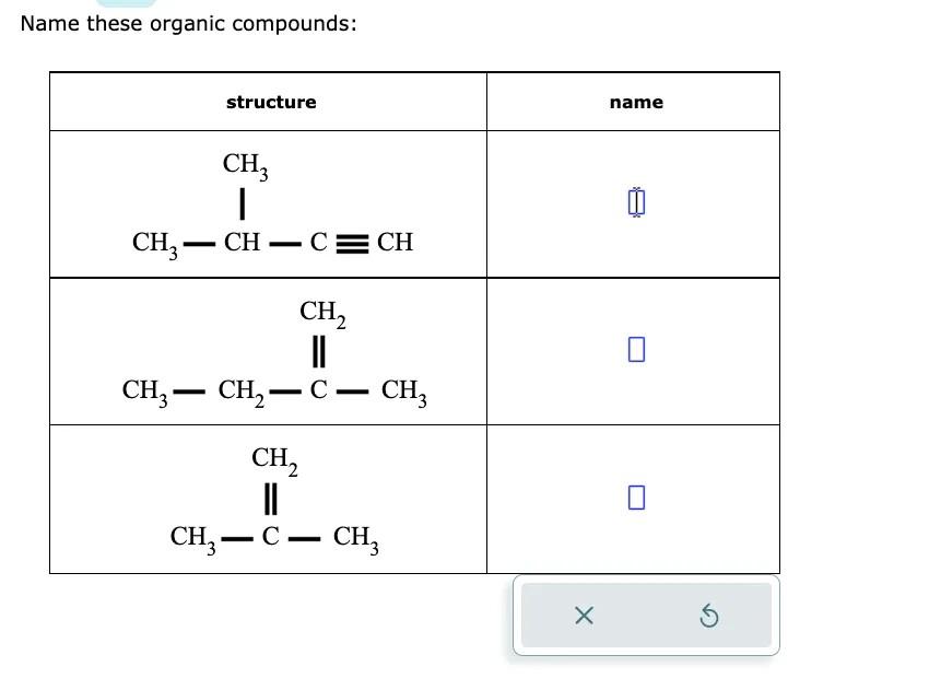 Solved Name these organic compounds:Nam −Name these organic | Chegg.com