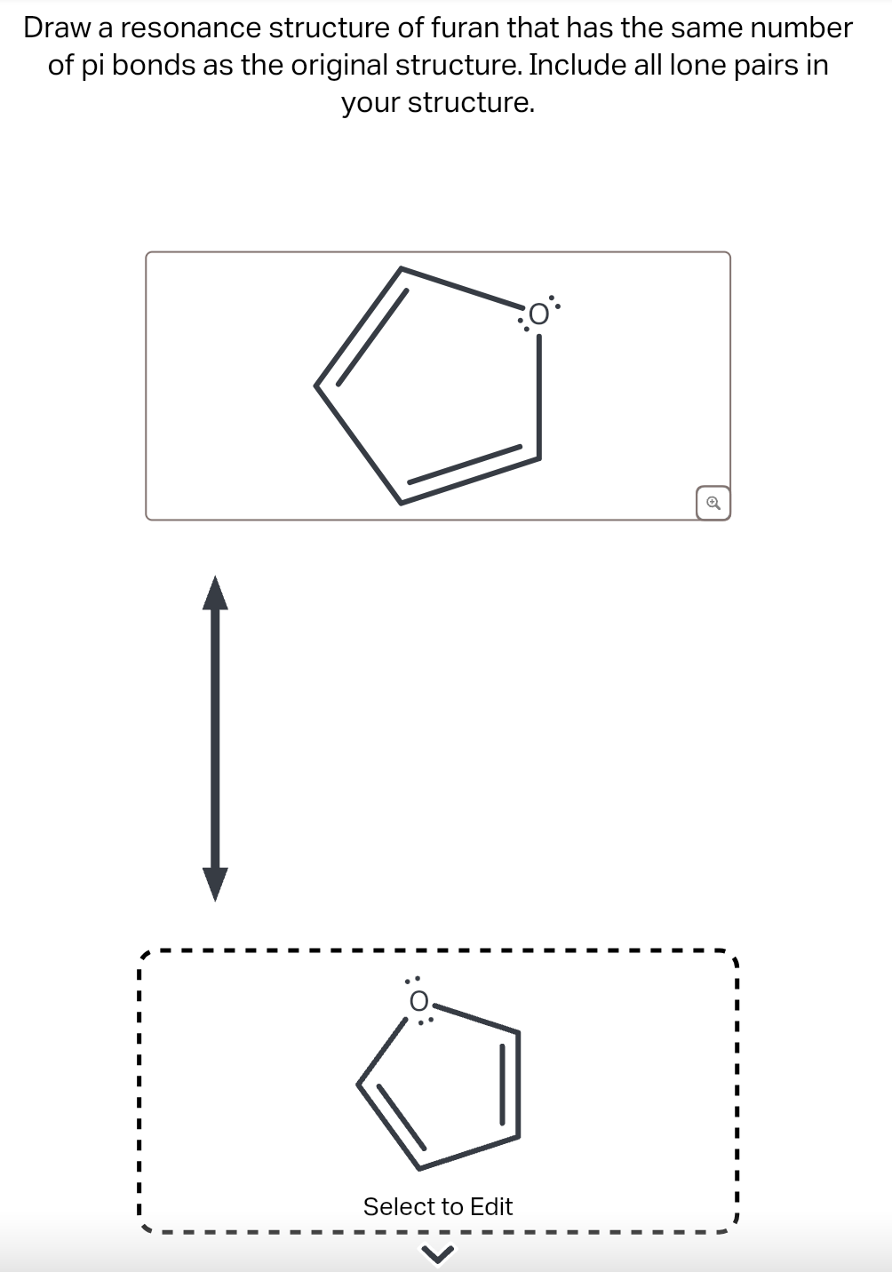Solved Draw a resonance structure of furan that has the same | Chegg.com