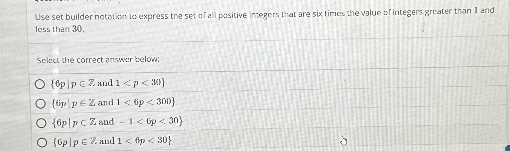Solved Use set builder notation to express the set of all | Chegg.com