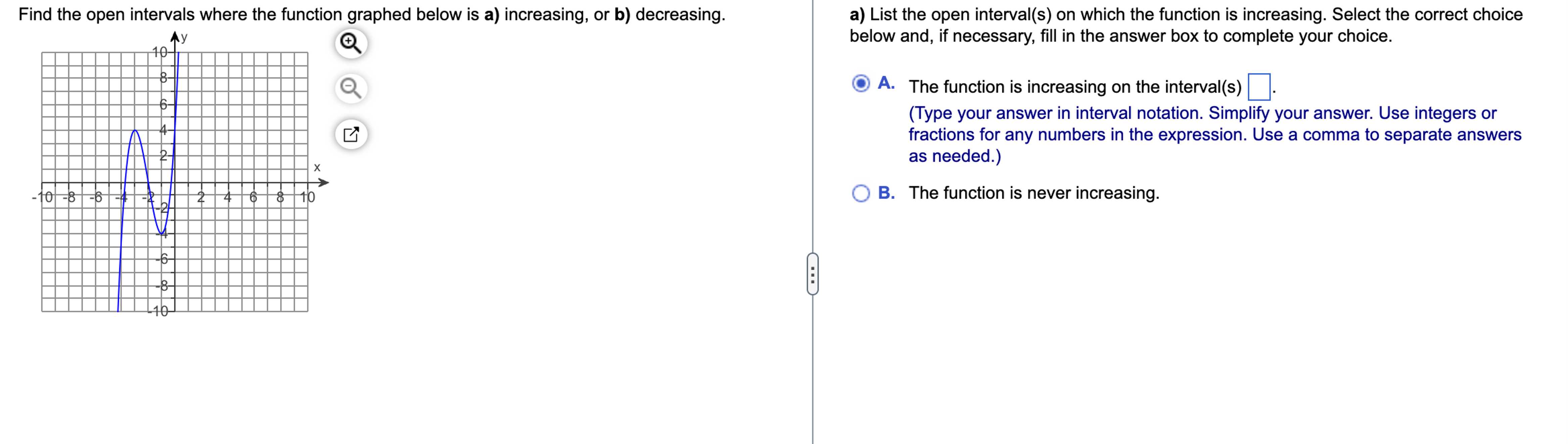 Solved a) ﻿List the open interval(s) ﻿on which the function | Chegg.com