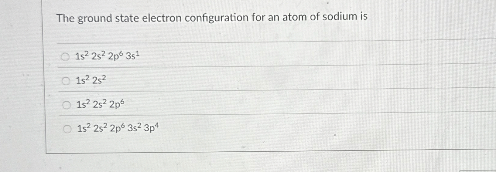 Solved The ground state electron configuration for an atom | Chegg.com