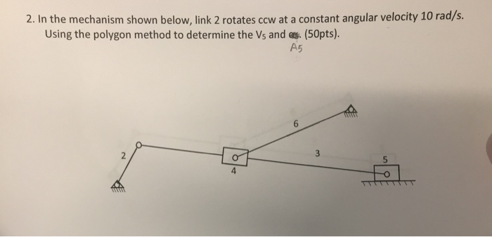 Solved 2. In the mechanism shown below, link 2 rotates ccw | Chegg.com