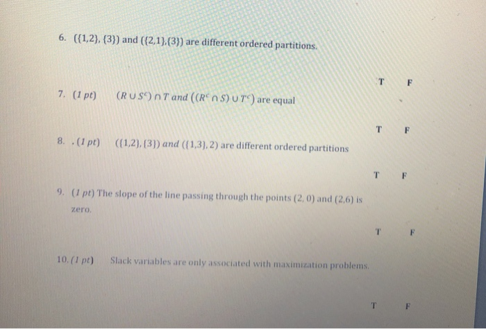 Solved 6. ({1,2}, {3}) and {{2,1}{3}) are different ordered | Chegg.com