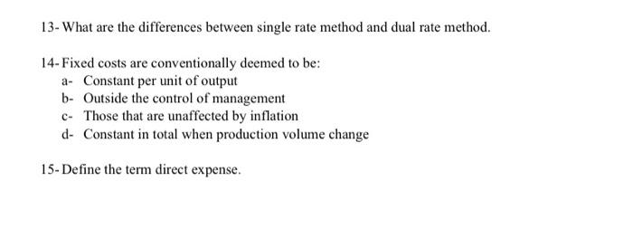 Solved 13- What are the differences between single rate | Chegg.com