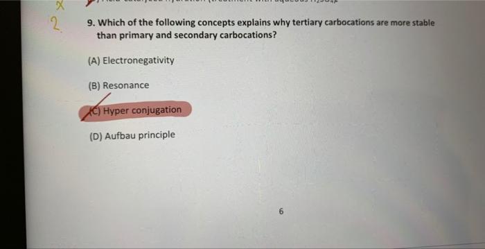 Solved 9. Which of the following concepts explains why | Chegg.com