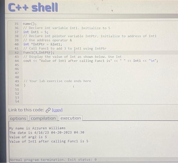 Solved Link to this code: ρ [copy]- Click on Run. The | Chegg.com