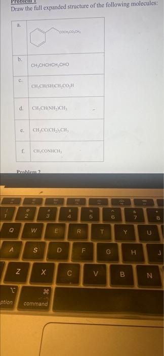 Solved Draw the full expanded structure of the following | Chegg.com