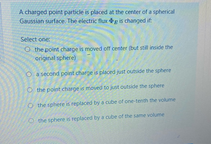 Solved A charged point particle is placed at the center of a | Chegg.com