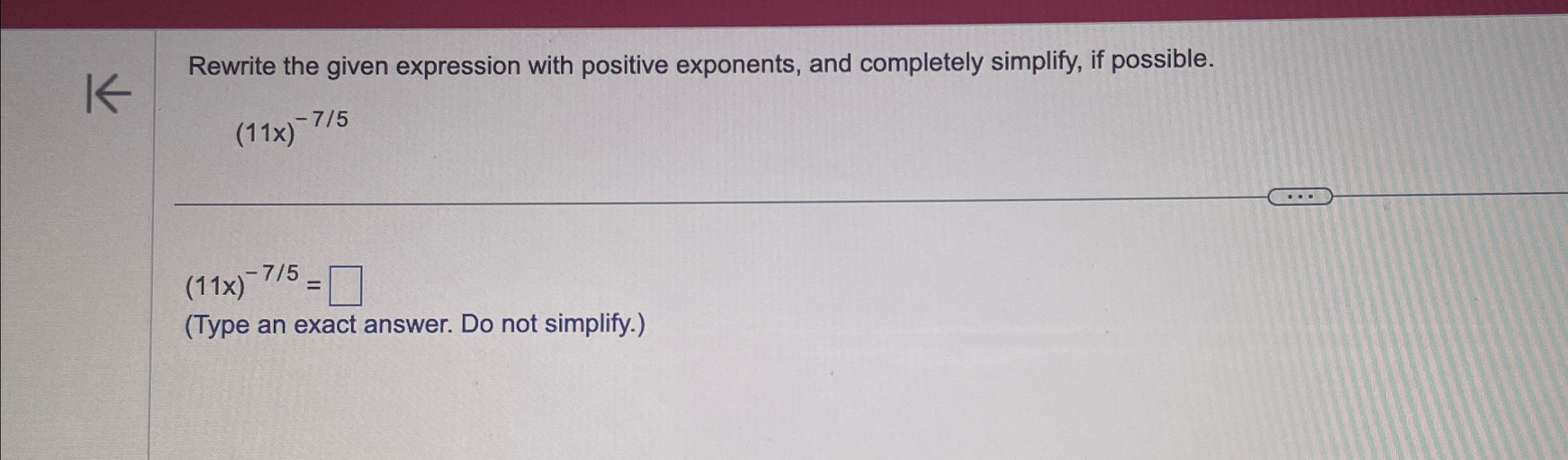 Solved Rewrite the given expression with positive exponents, | Chegg.com