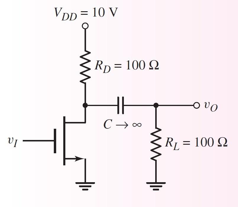 Solved For the common-source circuit shown in Figure, the | Chegg.com