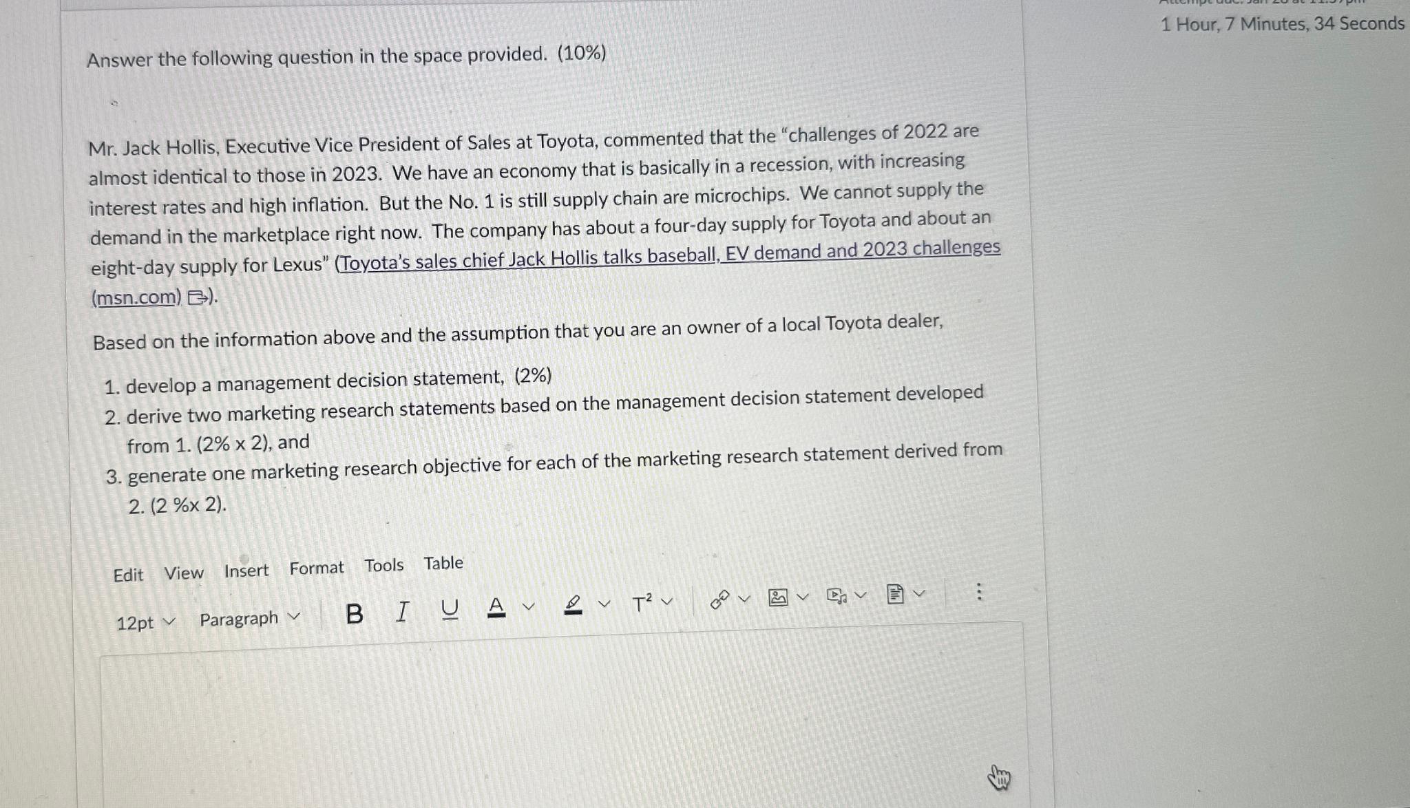 Solved Answer the following question in the space provided. | Chegg.com