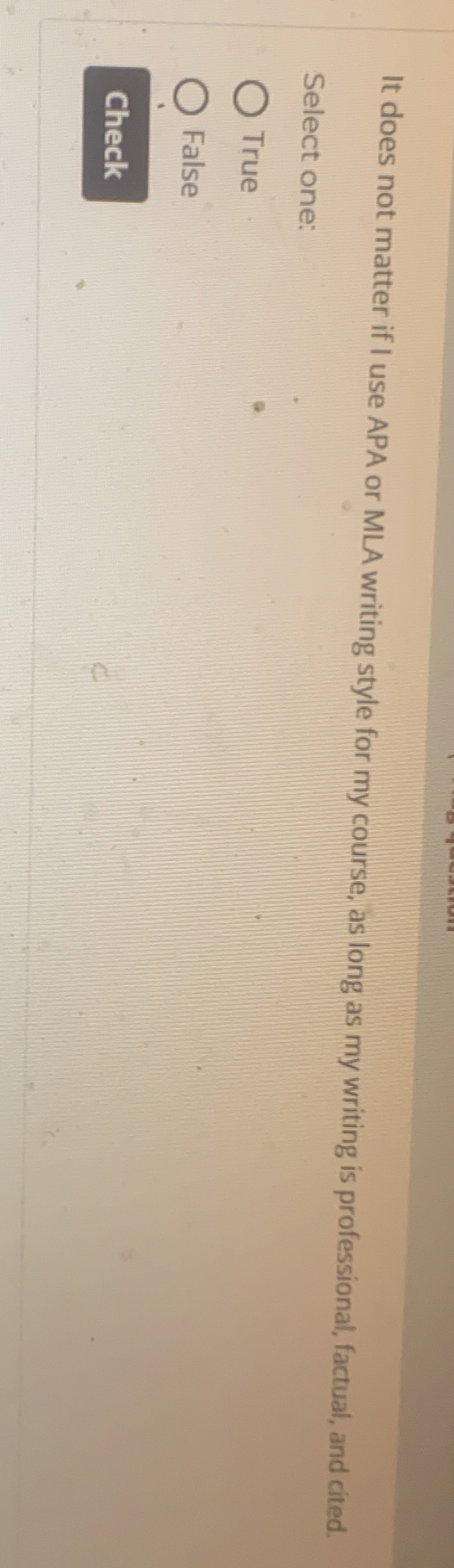 Solved It does not matter if I use APA or MLA writing style | Chegg.com