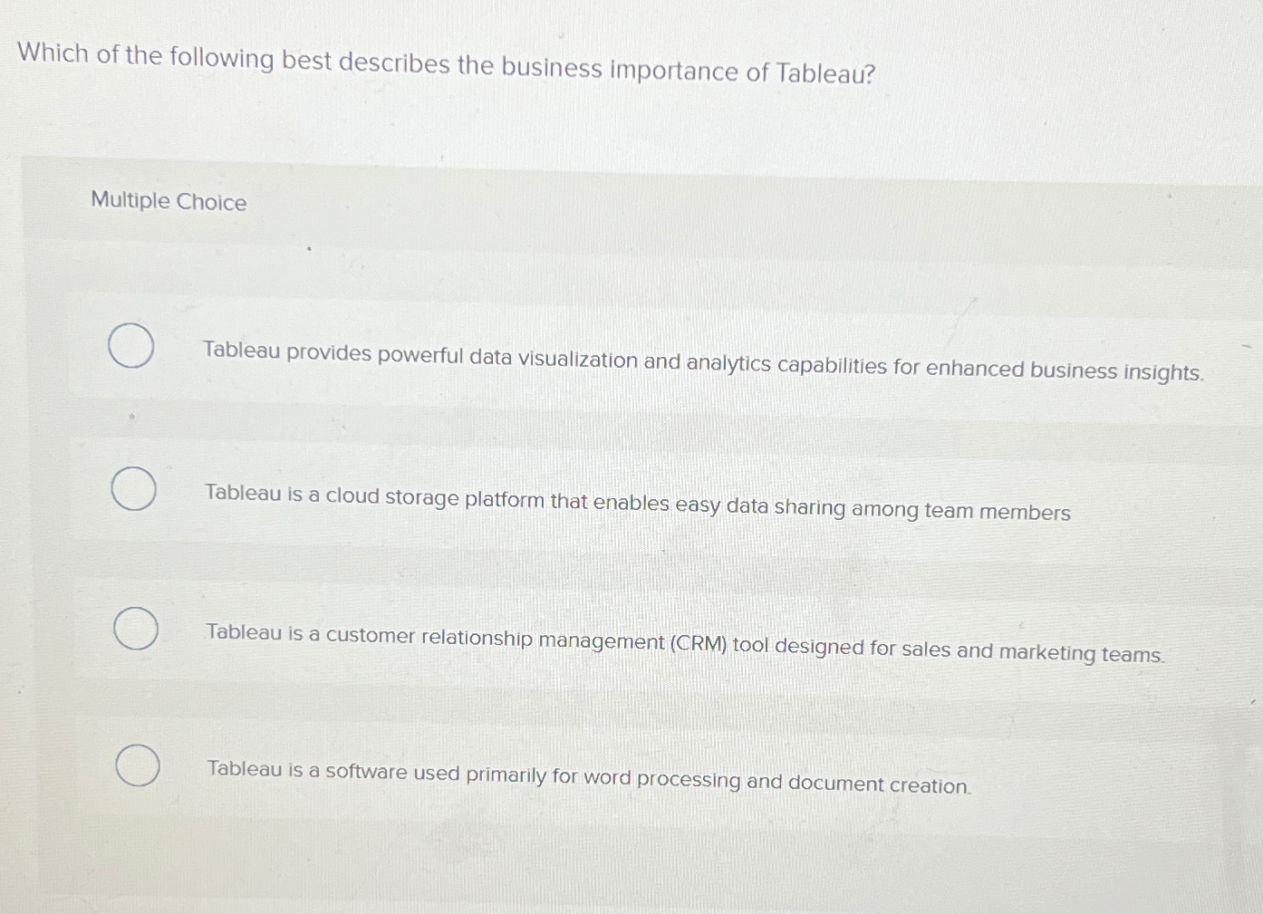 Solved Which of the following best describes the business | Chegg.com