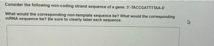 Solved Consider the following non-coding strand sequence of | Chegg.com