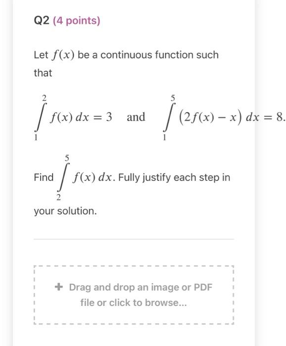 Solved Let f(x) be a continuous function such that | Chegg.com