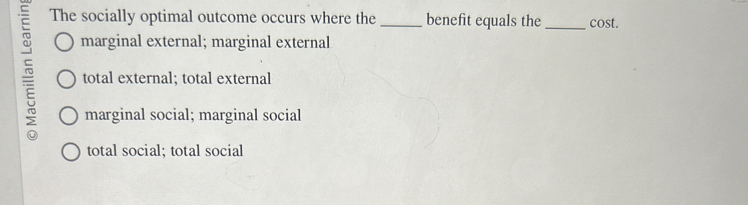 Solved The socially optimal outcome occurs where the q, | Chegg.com