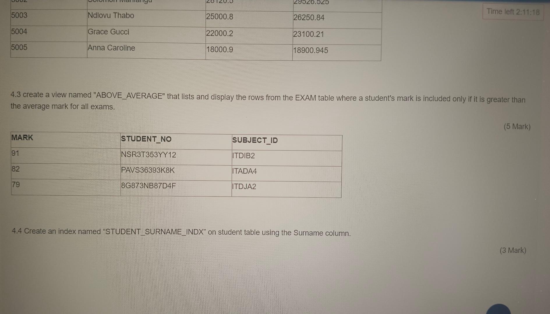 Solved 4.1 Create a view named "TEACHING_STAFF" that | Chegg.com
