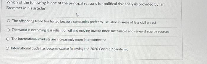 Solved Which of the following is one of the principal | Chegg.com